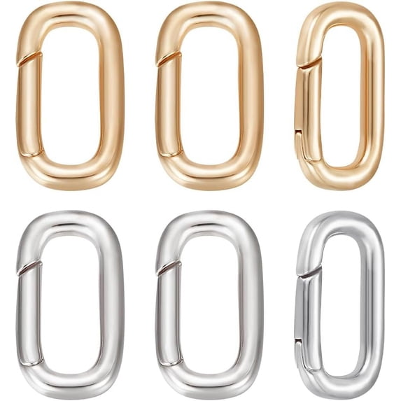 1 Box 10Pcs Spring Snap Clips Hook 18K Gold Platinum Plated Oval ...