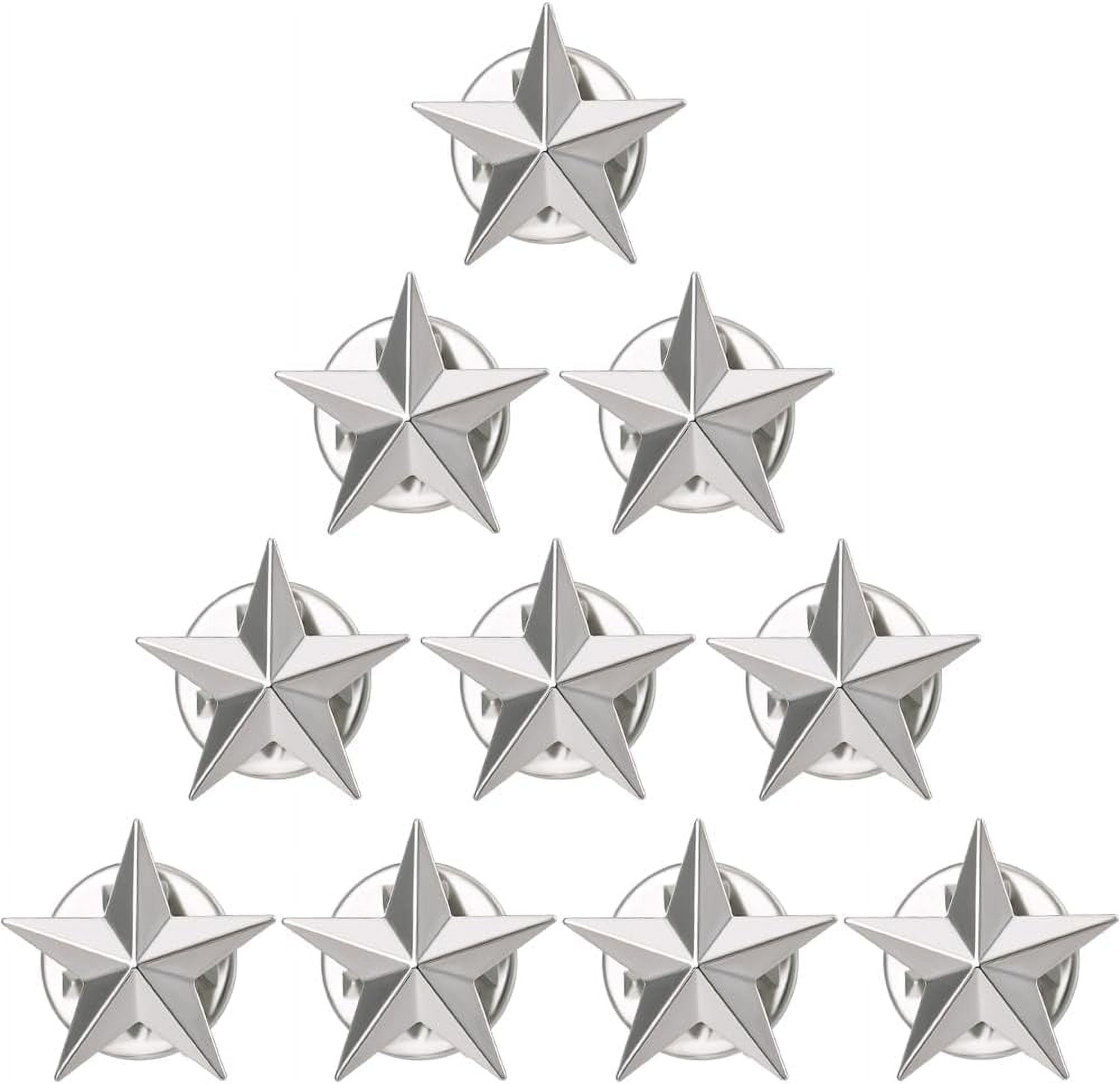 1 Box 10Pcs Star Badge Lapel Pins Five-Pointed Star Backpack Pins for ...