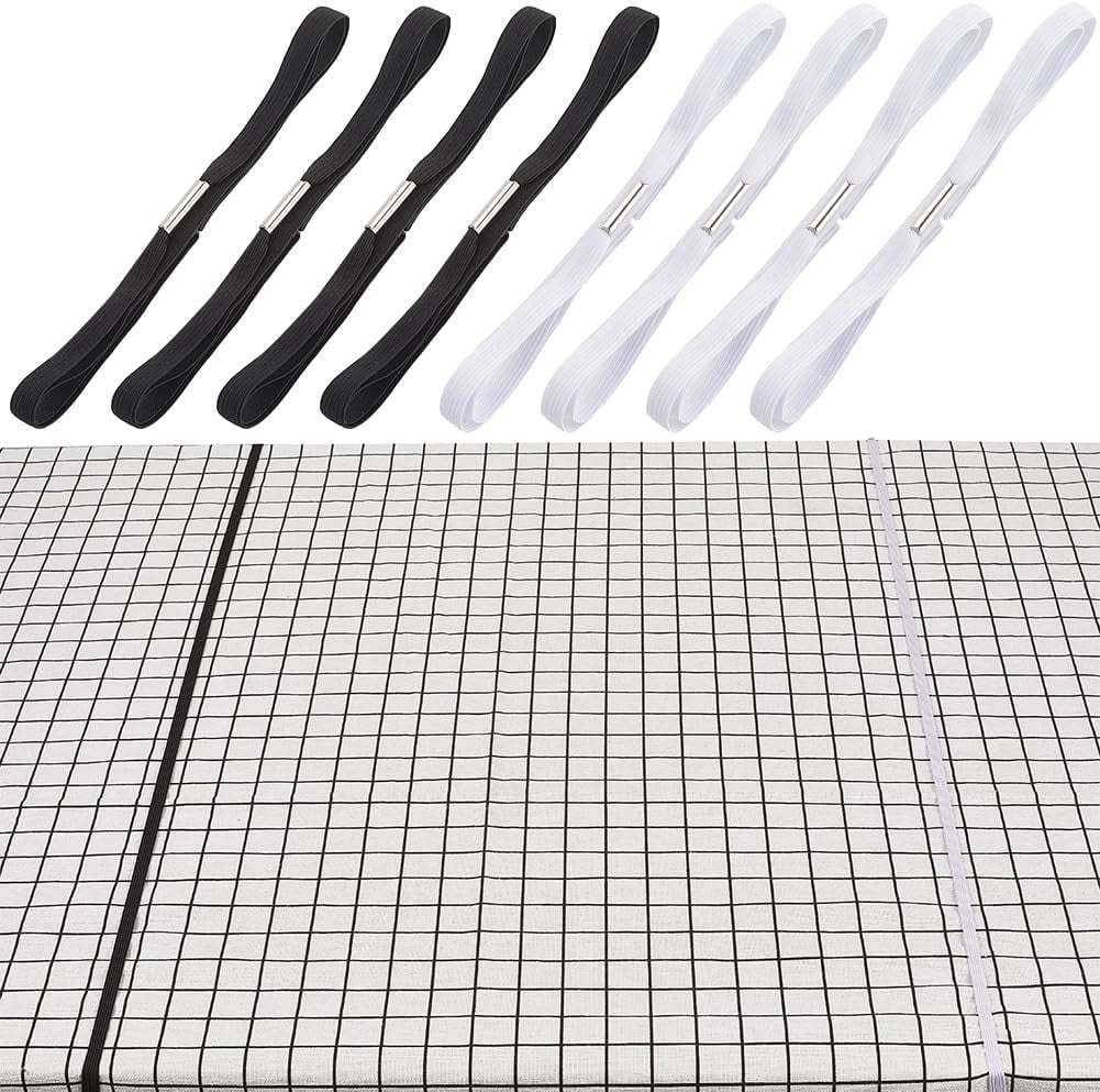1 Box 10Pcs Tablecloth Bungee Black White Table Cloth Holders Strap ...