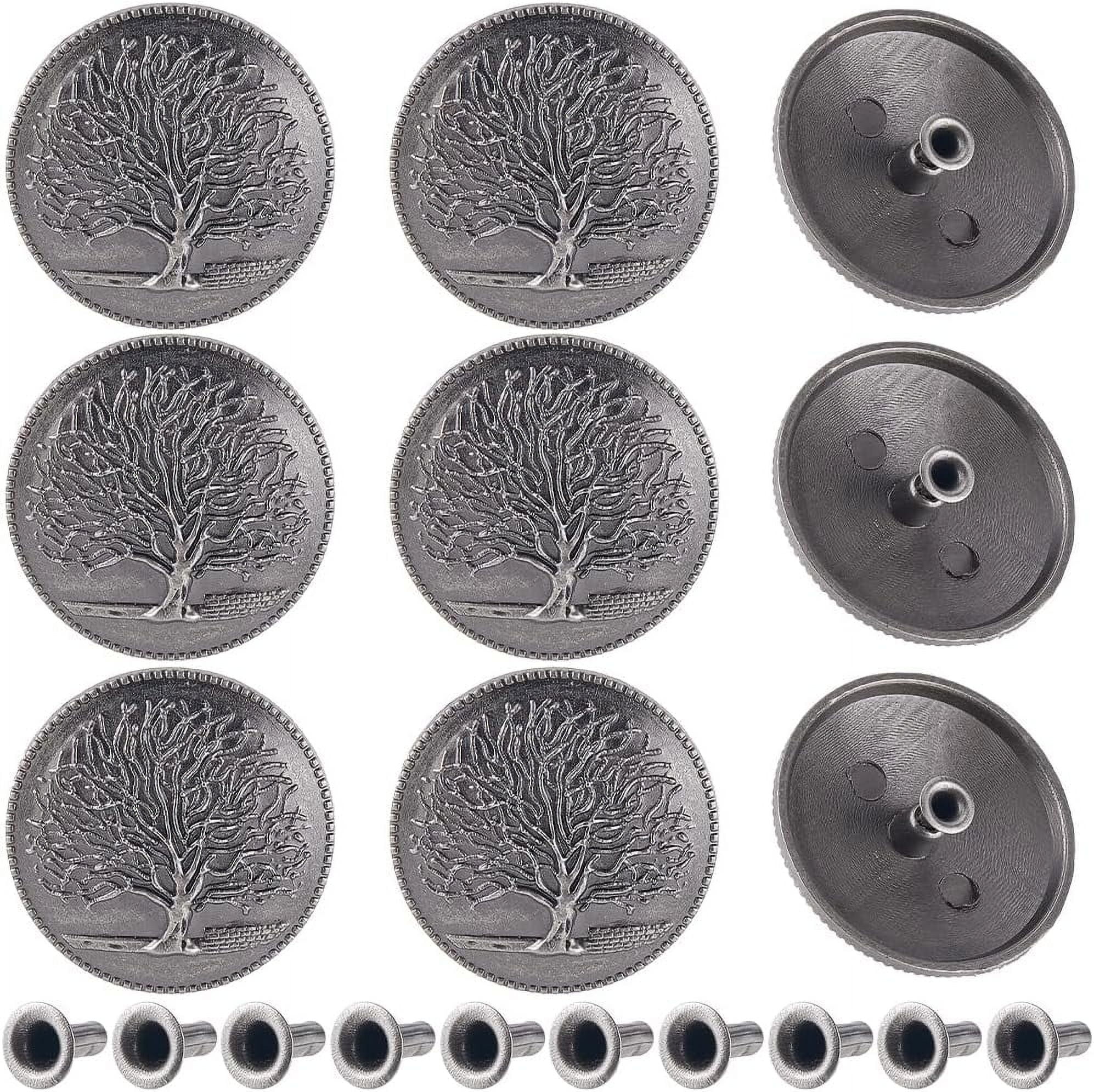 1 Box 10Pcs Tree of Life Screw Back Buttons Vintage Decorative Buckles ...