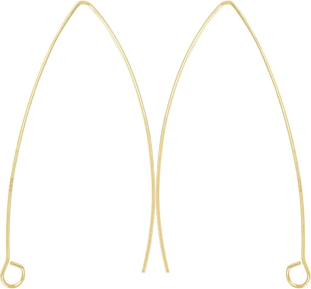 1 Box 10Pcs V Shape Earring Hooks 18K Gold Plated 925 Sterling Silver ...