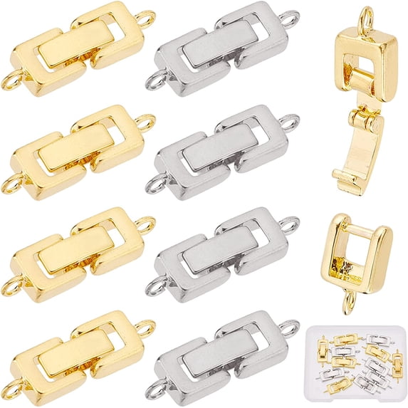 1 Box 12 Sets 2 Colors Bracelet Extender Clasp Fold Over Clasps DIY ...