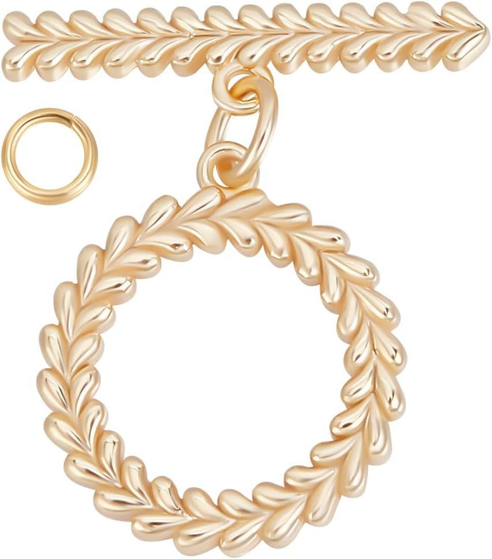 1 Box 12 Sets Toggle Clasp Charms 18K Gold Plated T-Bar Closure Links ...