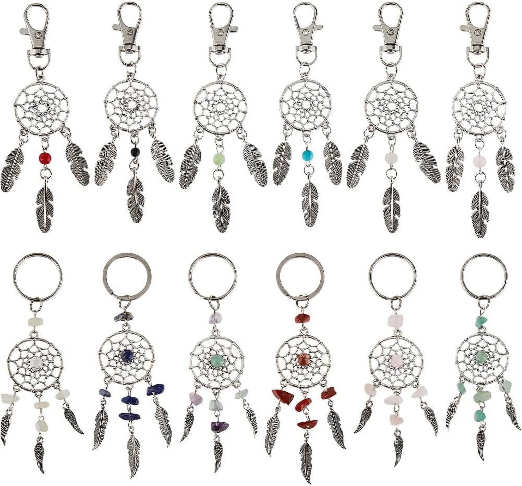 1 Box 12 Styles Dream Catcher Keychain Style Stone Keychains Bulk ...