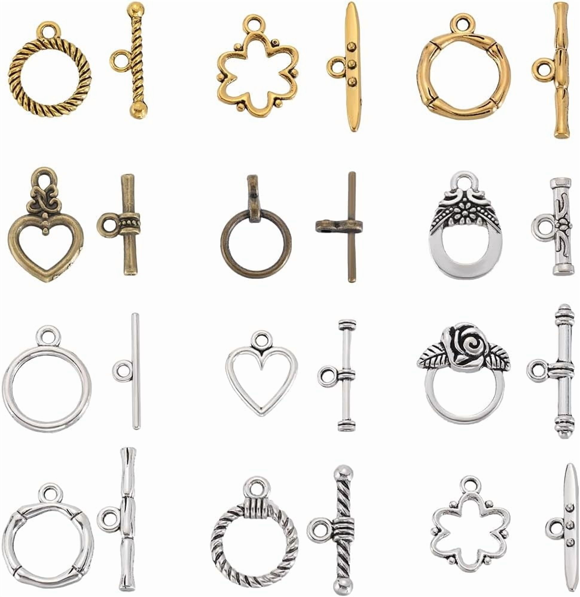 1 Box 120 Sets 10 Styles Toggle Clasp Bracelet Making T Bar Jewelry Clasp OT Buckle Closure ...