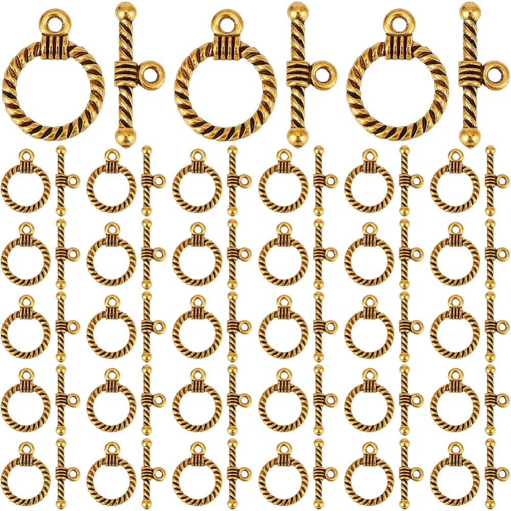 1 Box 120 Sets Gold Toggle Clasps Jewelry Toggle Clasps Golden Bracelet ...