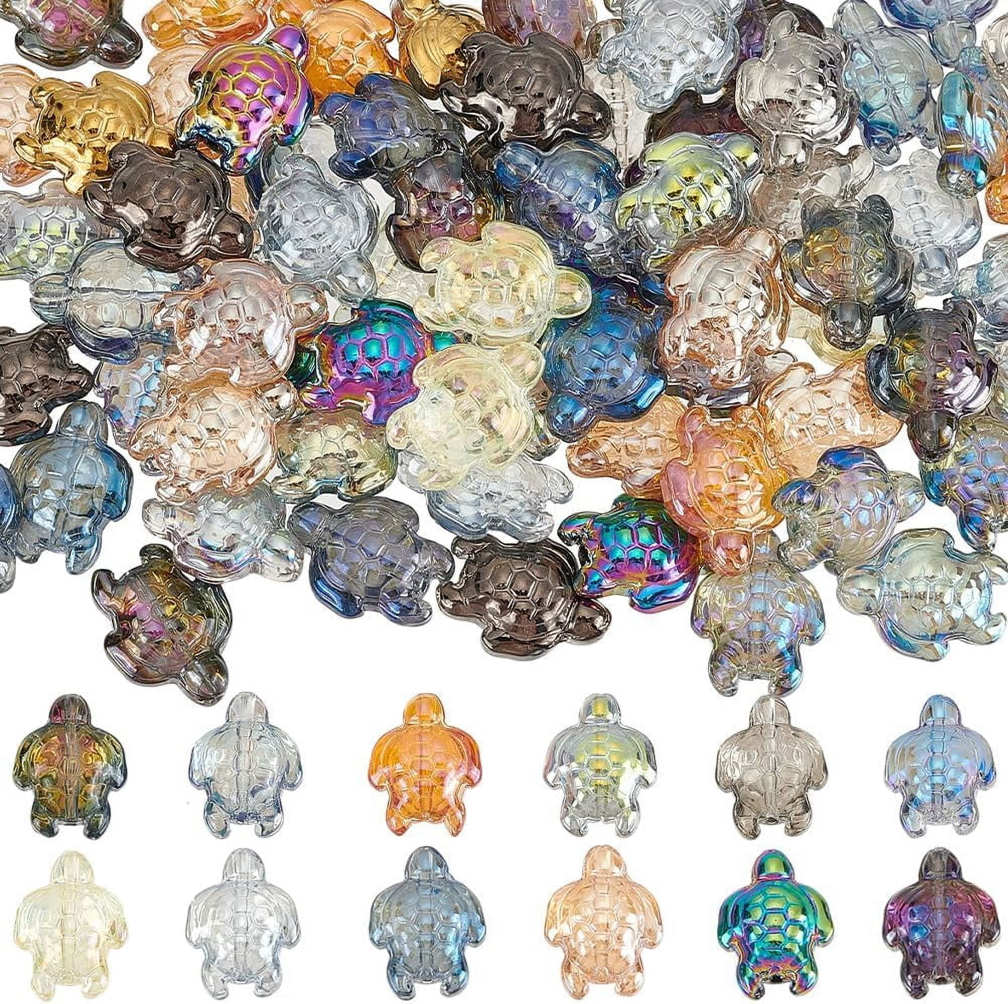 1 Box 120Pcs 12 Colors Sea Turtle Bead Charms Bulk Tortoise Beads Beach ...