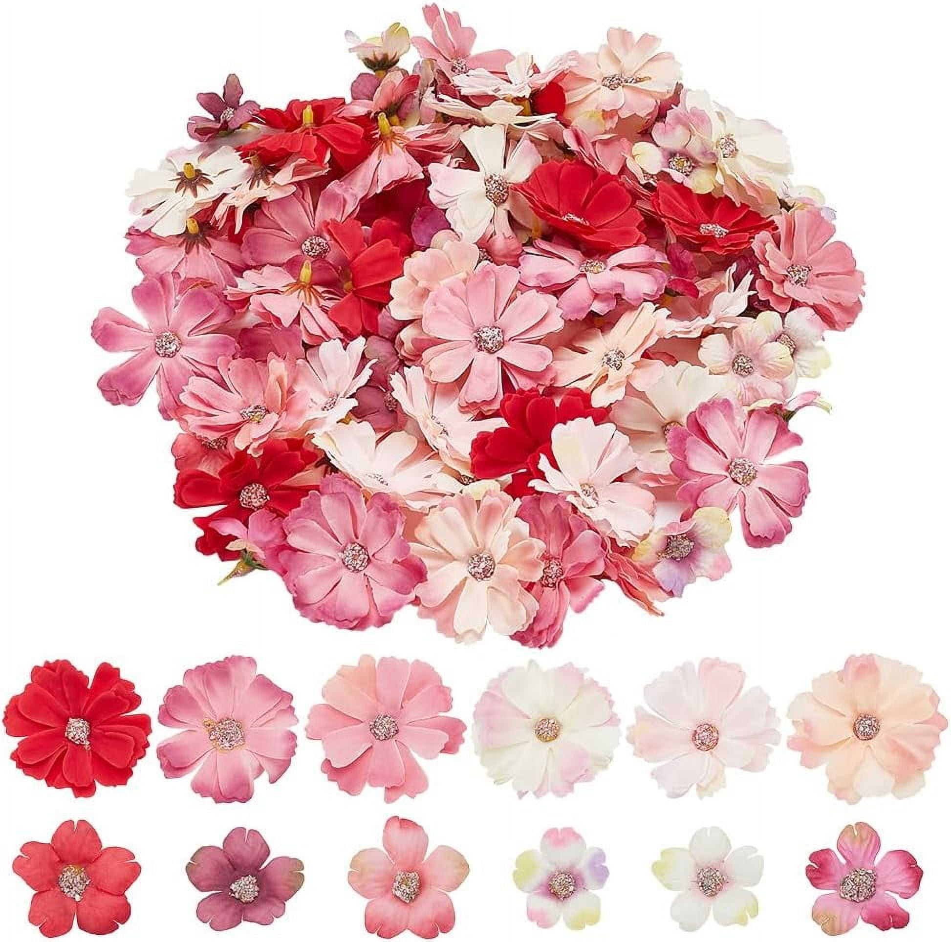 1 Box 120Pcs 12 Colors Silk Cloth Flower Artificial Flower Heads for ...