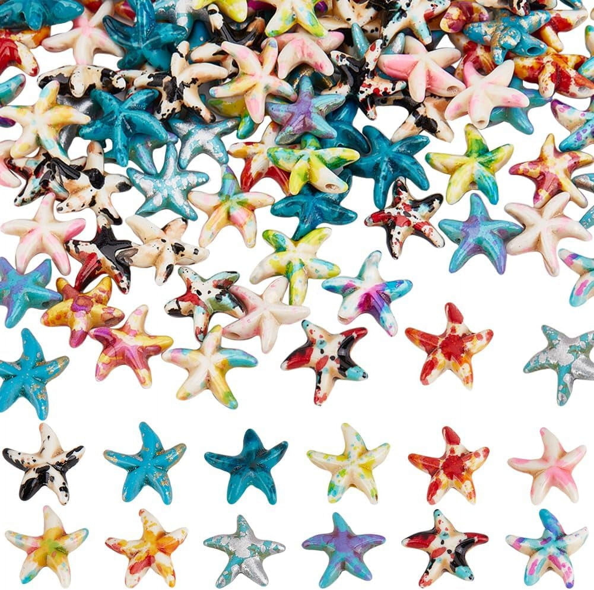 1 Box 120Pcs 12 Colors Starfish Bead Ocean Animal Beads Bulk Colorful ...