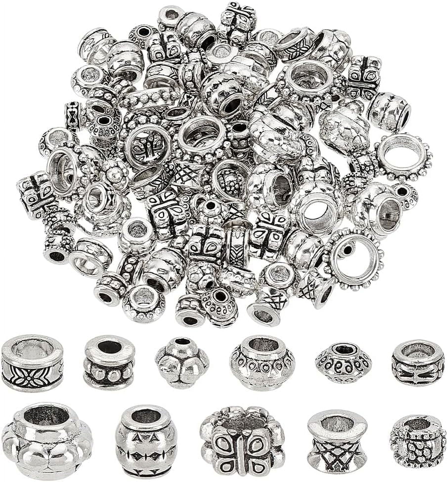 1 Box 120Pcs 12 Styles Tibetan Style Alloy Beads Mixed Shapes Silver 5 ...