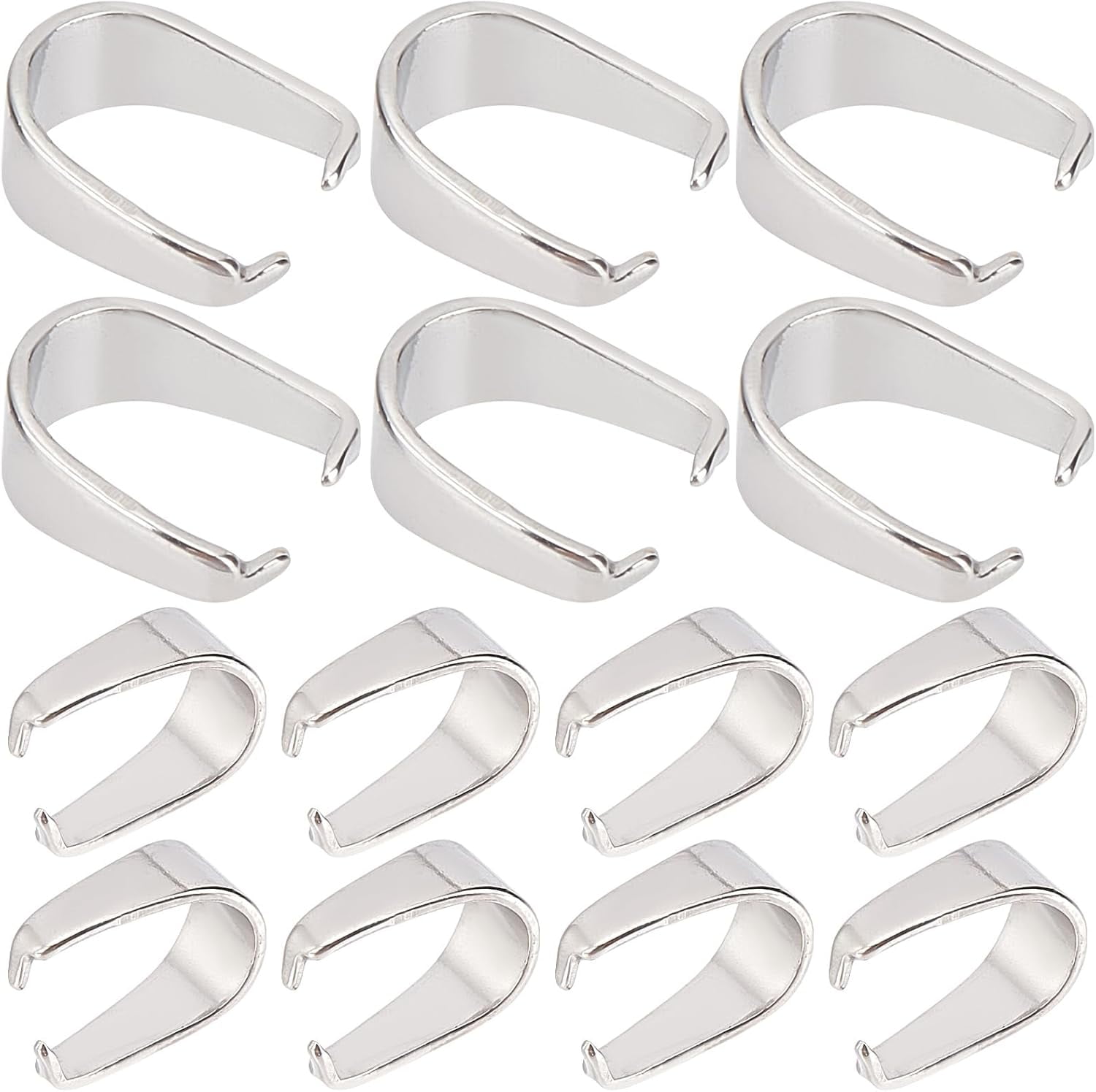 1 Box 120Pcs 304 Stainless Steel Pinch Bails Silver Snap Bail Bulk ...