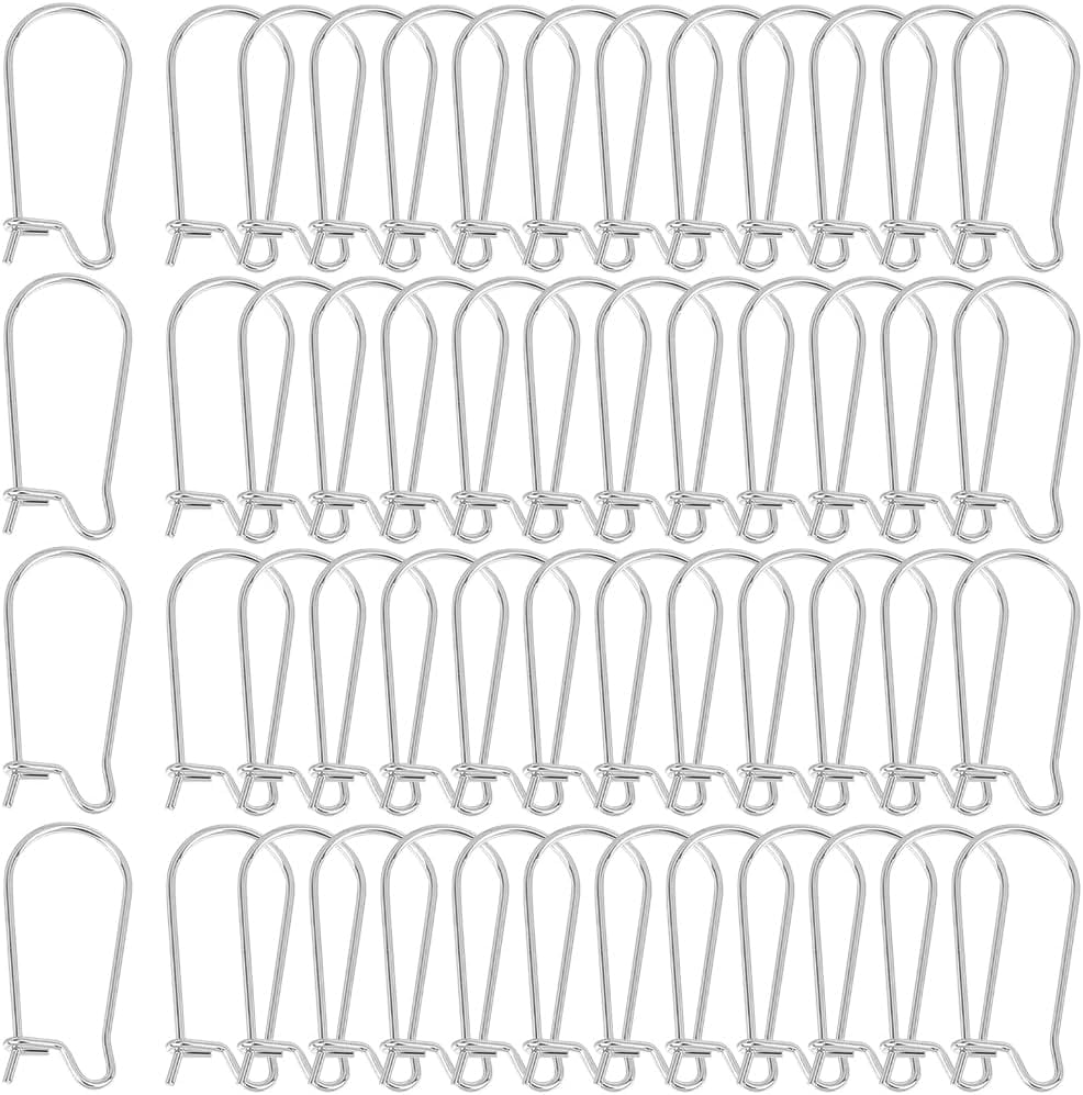 1 Box 120Pcs Kidney Earring Finding Teardrop Earring Wires Stainless ...