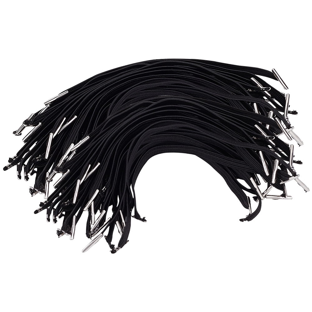 1 Box 120Pcs Notebook Bands Nylon Elastic Cords with Iron Cord Ends ...