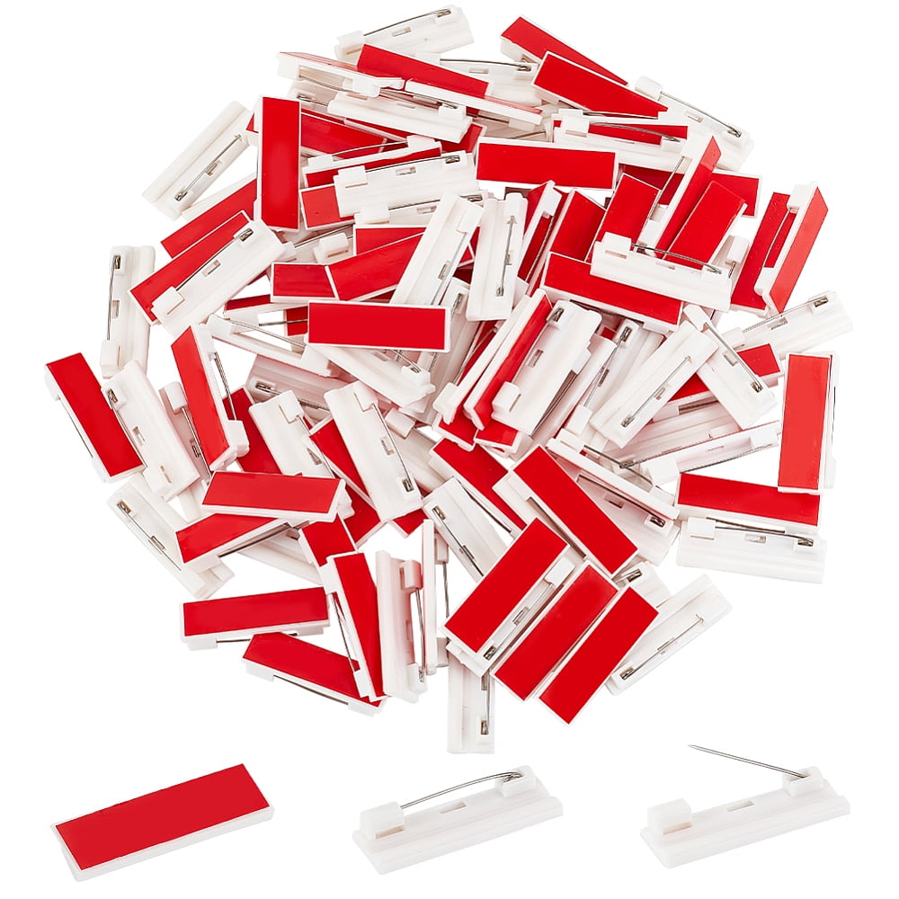 1 Box 120Pcs Plastic Adhesive Back Bar Pins with Iron Pins for ID ...