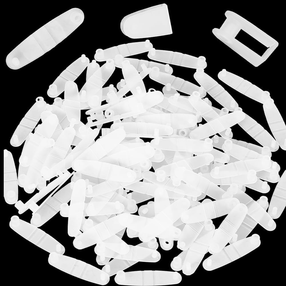 1 Box 120Pcs Plastic Keychain Clips Badge Strap Clip White Keychain ...