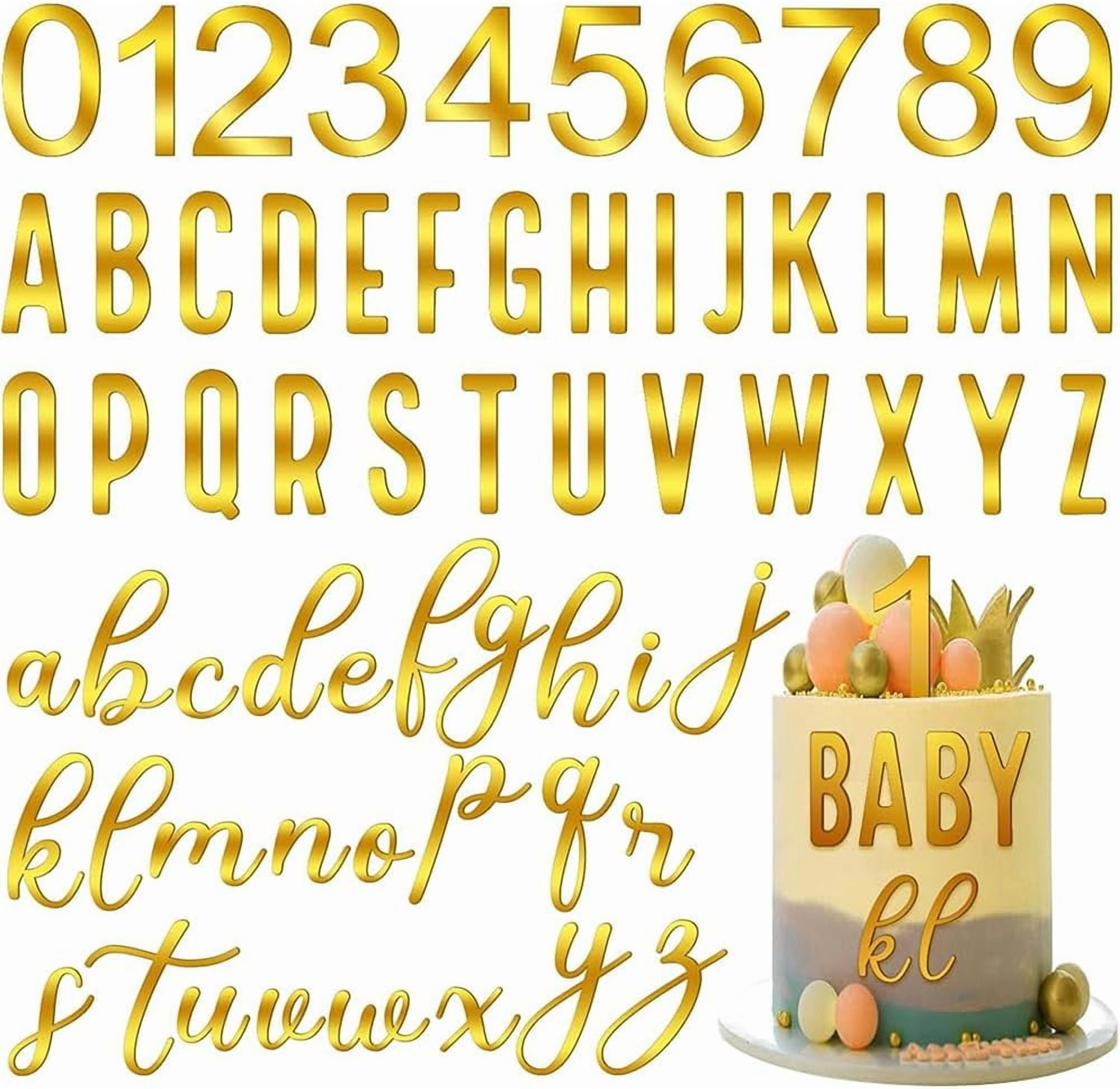 1 Box 124Pcs 62 Styles Letter Cake Topper Acrylic Number Cupcake ...