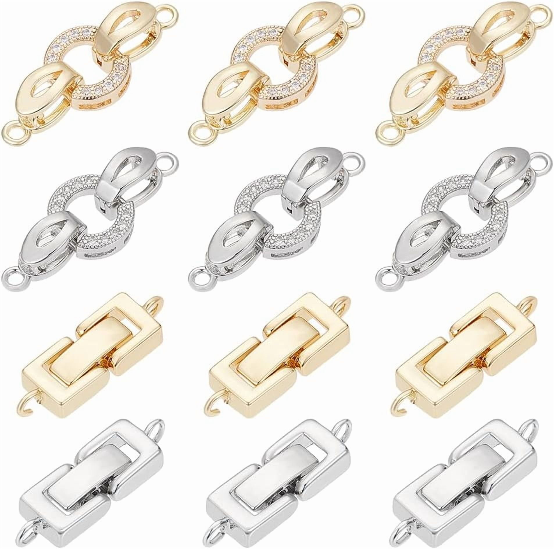 1 Box 12PCS 22/26mm Brass Fold Over Clasp Necklace Extension Clasps ...