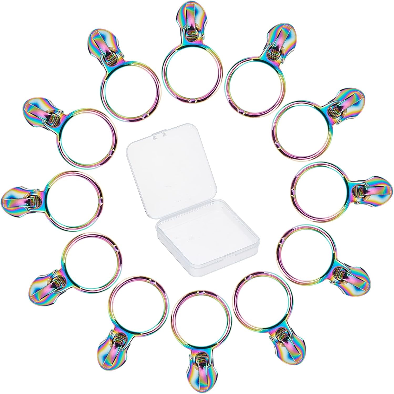 1 Box 12PCS Rainbow Zipper Pulls #5 Sliders Auto Lock Zipper Pull ...