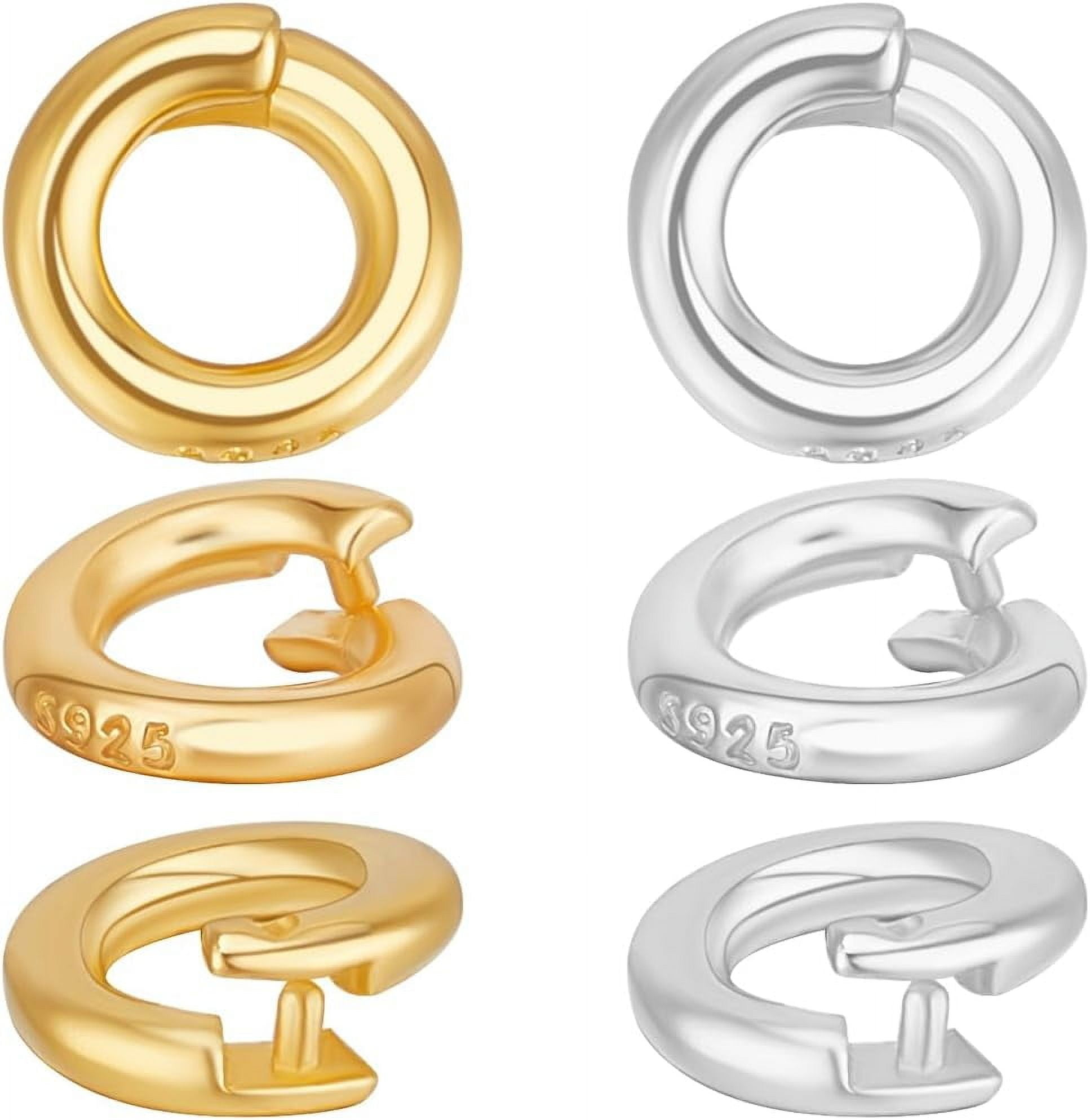 1 Box 12Pcs 2 Colors 925 Sterling Silver Split Jump Ring OD 6mm ID 3 ...