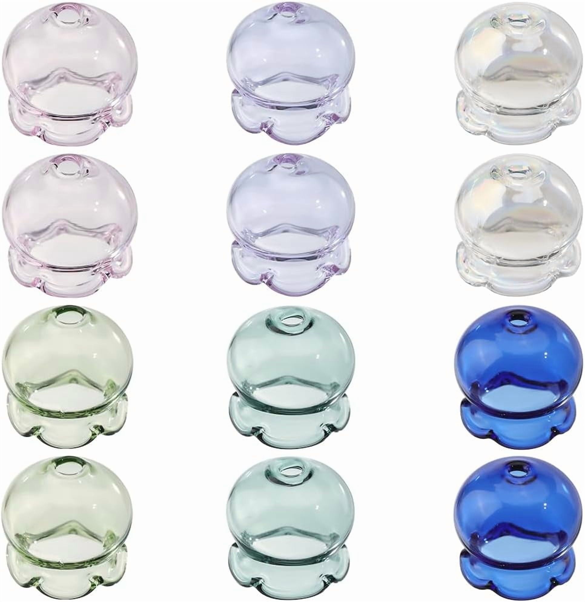 1 Box 12Pcs 6 Colors Glass Bead Caps Trumpet Flower Beads Cone ...
