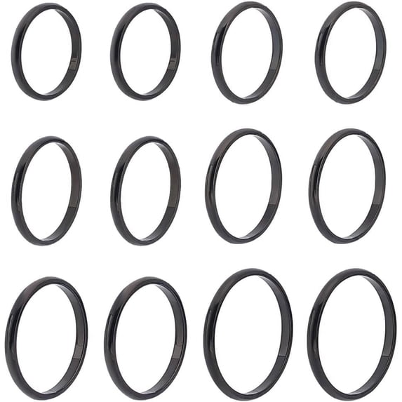 1 Box 12Pcs 6 Style 2mm Polished Plain Dome Finger Rings 304 Stainless ...