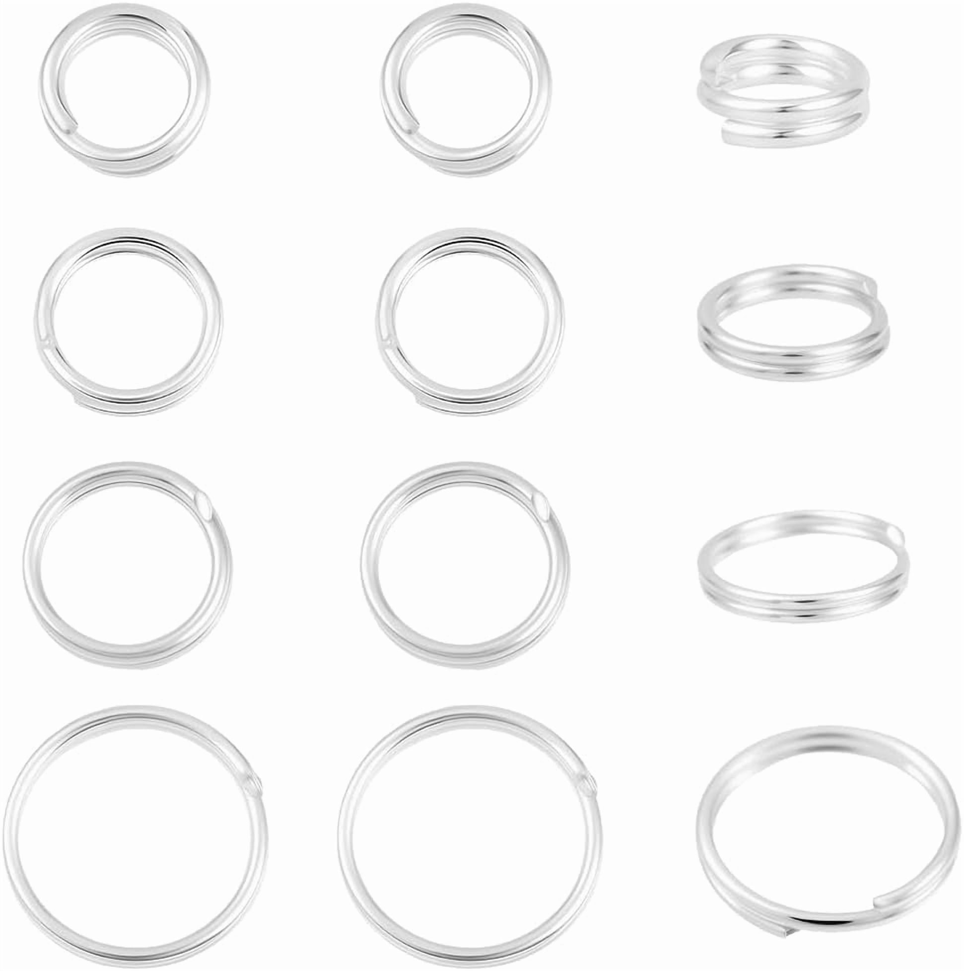 1 Box 12Pcs 925 Sterling Silver Split Rings 4 Sizes Double Loops Ring ...