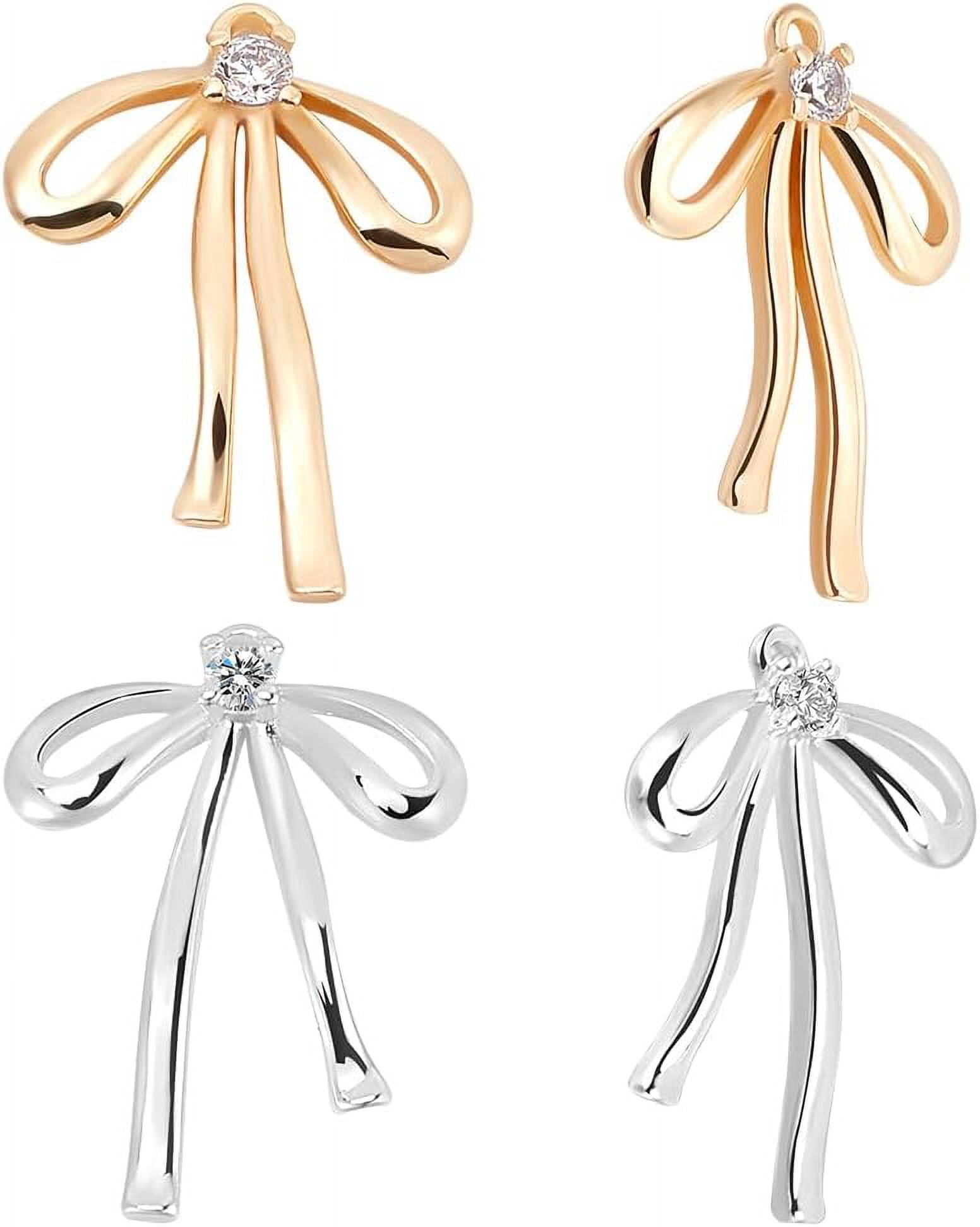 1 Box 12Pcs Bowknot Charms Real 18K Gold and 925 Sterling Sliver Plated ...