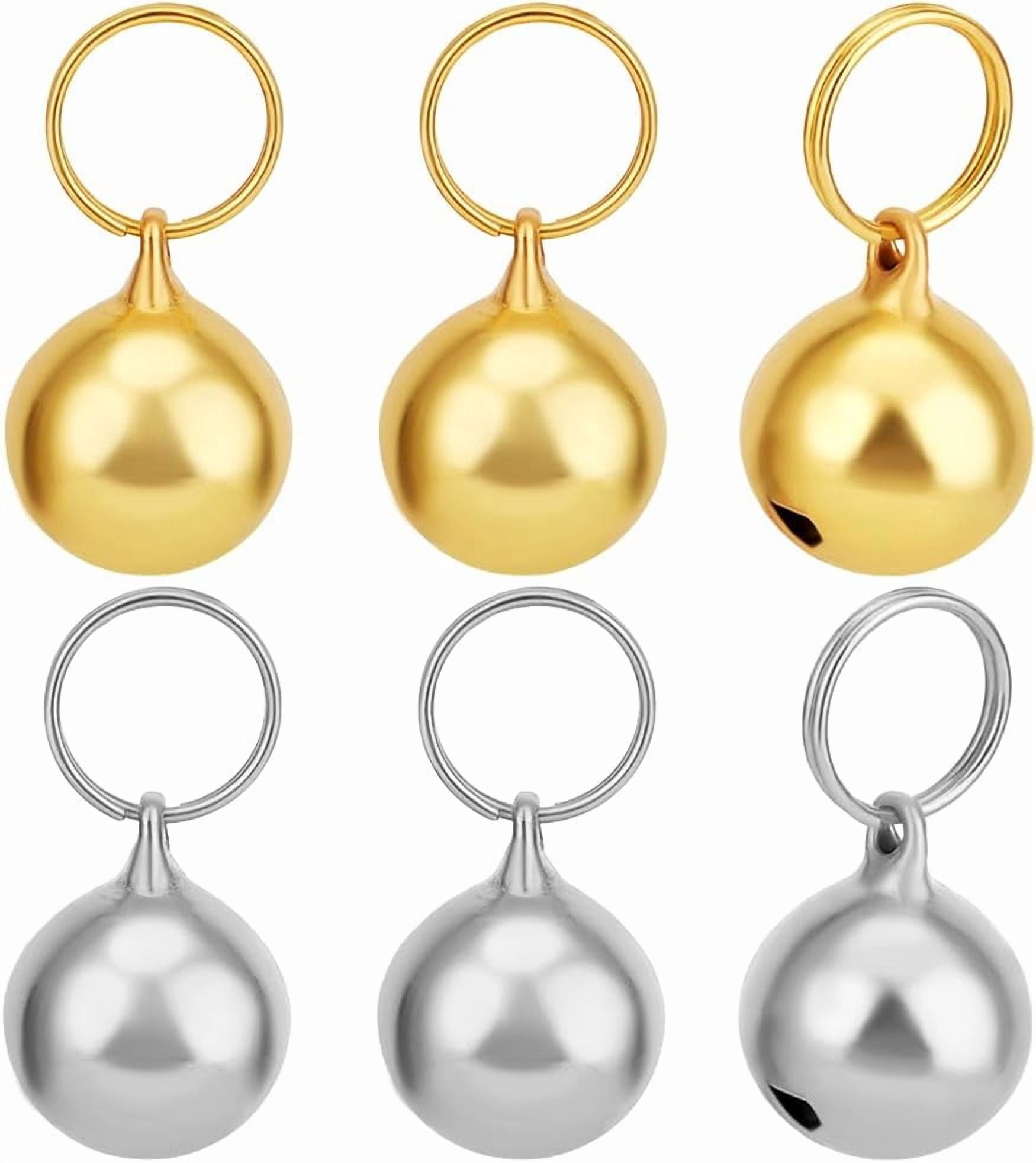 1 Box 12Pcs Cat Collar Bells Brass Metal Jingle Bells Charms 18mm Gold ...