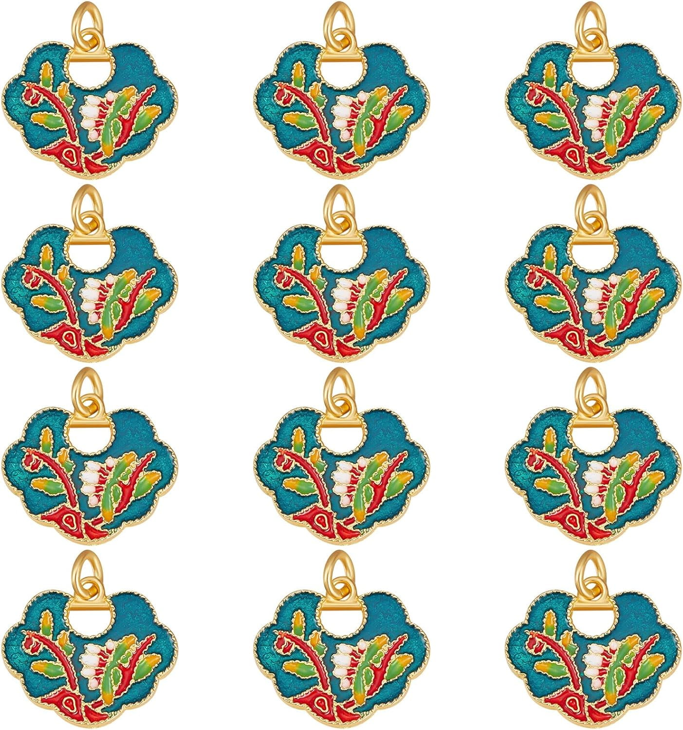 1 Box 12Pcs Chinese Style Lucky Fortune Charms Fengshui Lock Cloud ...