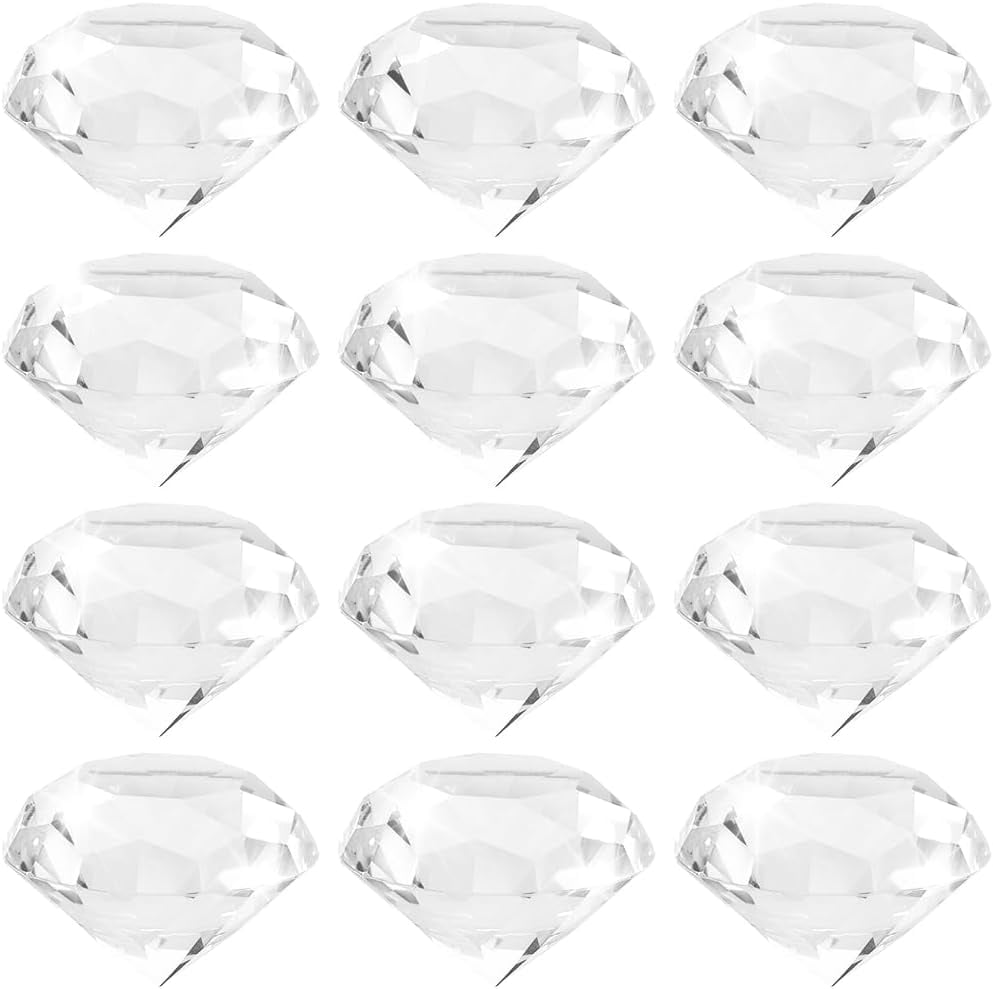 1 Box 12Pcs Glass Diamond Crystals Clear Crystal Glass Vase Fillers ...