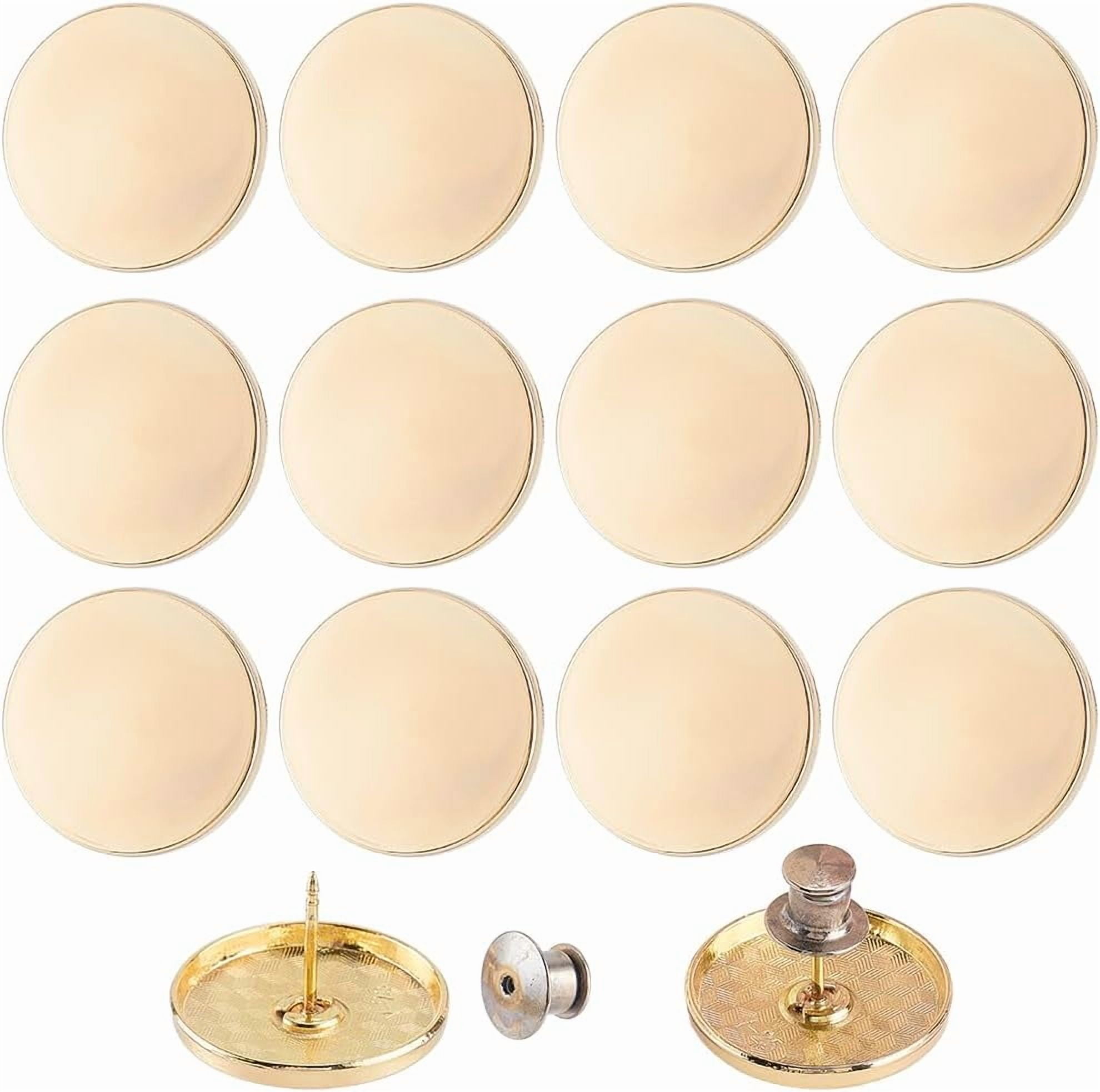 1 Box 12Pcs Jean Button Pins 25mm/1 inch Gold Metal Loose Pants No Sew Instant Replacement ...