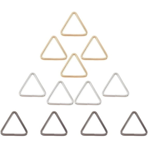 1 Box 12Pcs Metal Triangle Rings Triangle Buckle Clip Iron Gunmetal ...