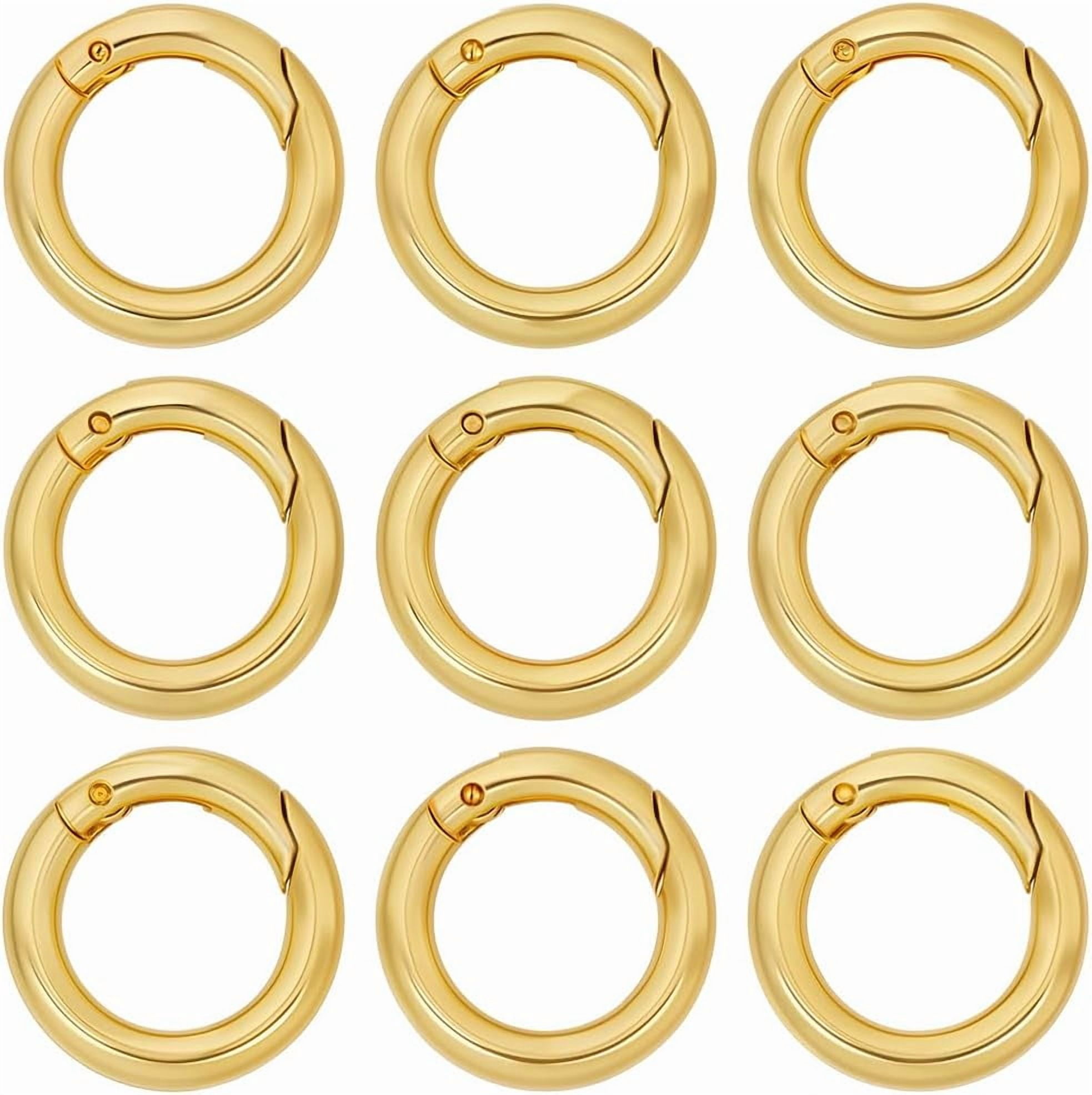 1 Box 12Pcs Real 18K Gold Plated Spring O Rings Round Snap Hook ...
