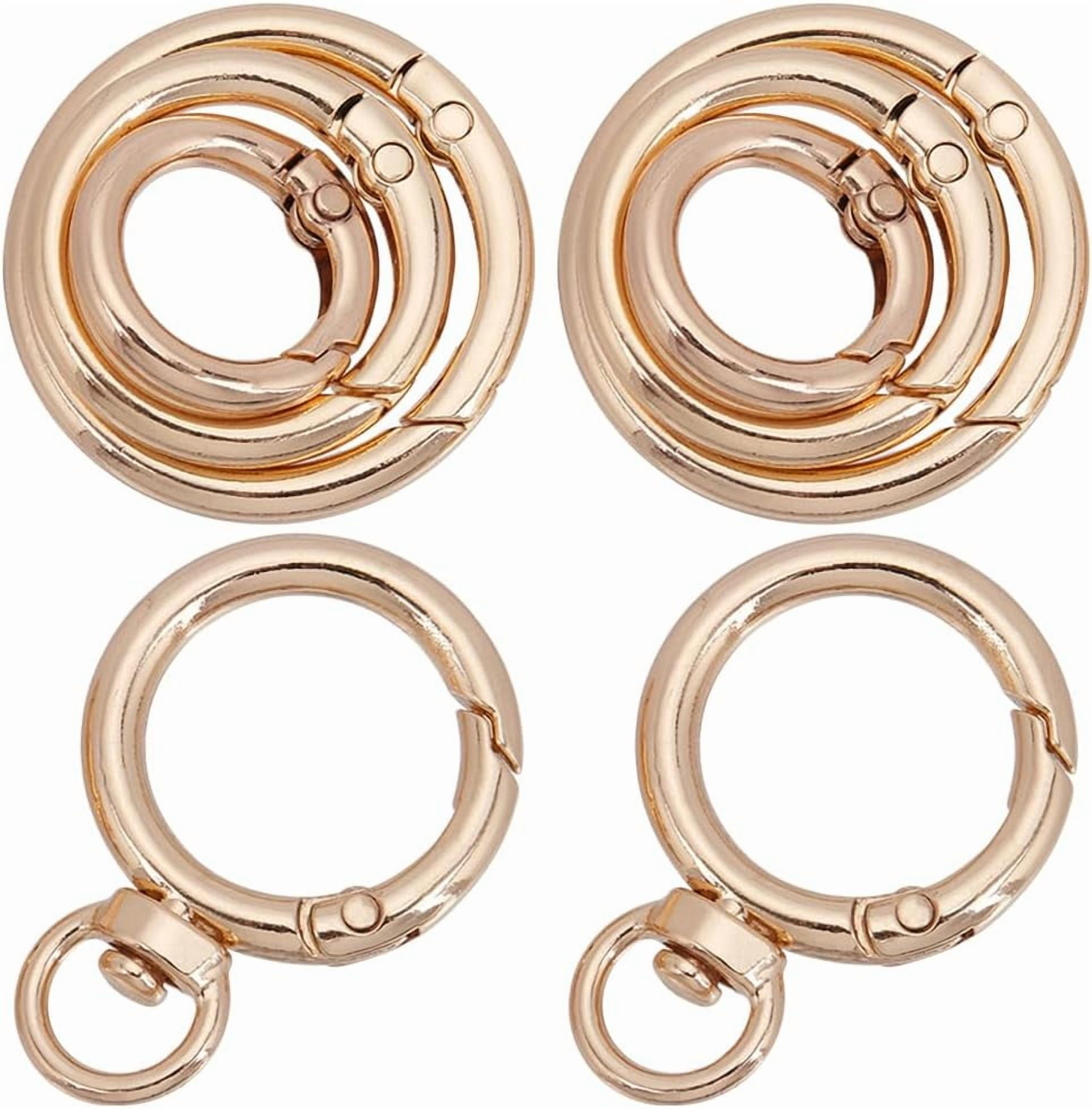 1 Box 12Pcs Round Carabiner Clips Gold Key Ring Hook Bulk Metal Alloy O ...