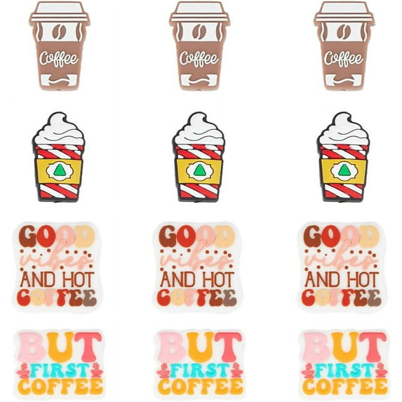 1 Box 12Pcs Silicone Focal Beads Silicone Beads Bulk Colorful Big Hole ...