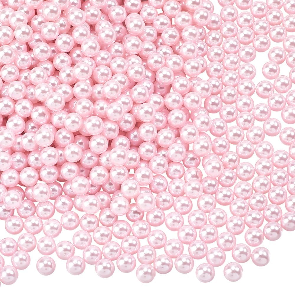 1 Box 1400PCS 8MM Light Pink Round Shaped Pearl Beads Without Holes ...