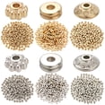 1 Box 1400PCS Gold and Silver Mixed Shapes Spacer Beads with Holes Flat ...