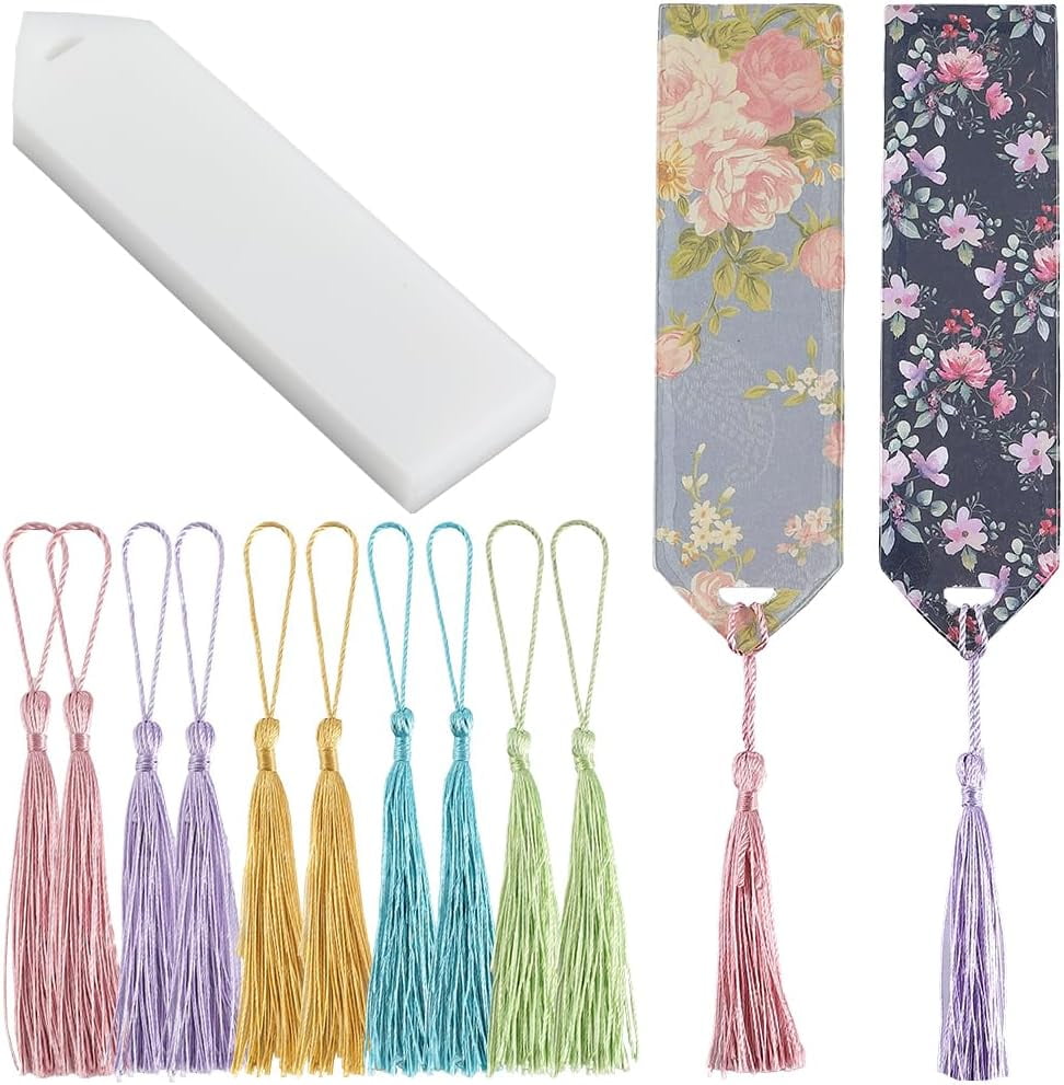 1 Box 15 Pack 6 x 2 Inch Blank Acrylic Bookmarks with Tassels Bookmark ...