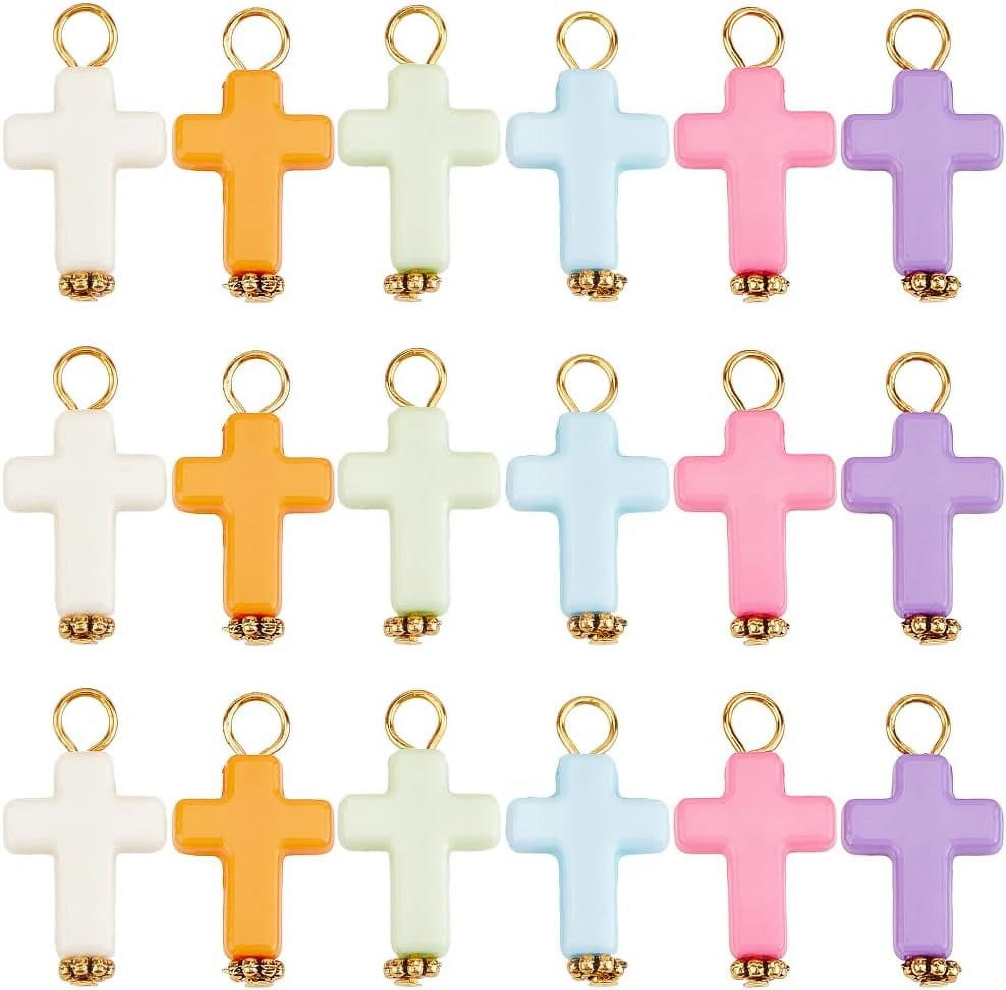 1 Box 150 Pcs Small Acrylic Cross Charms Plastic Cross Charms Bulk ...