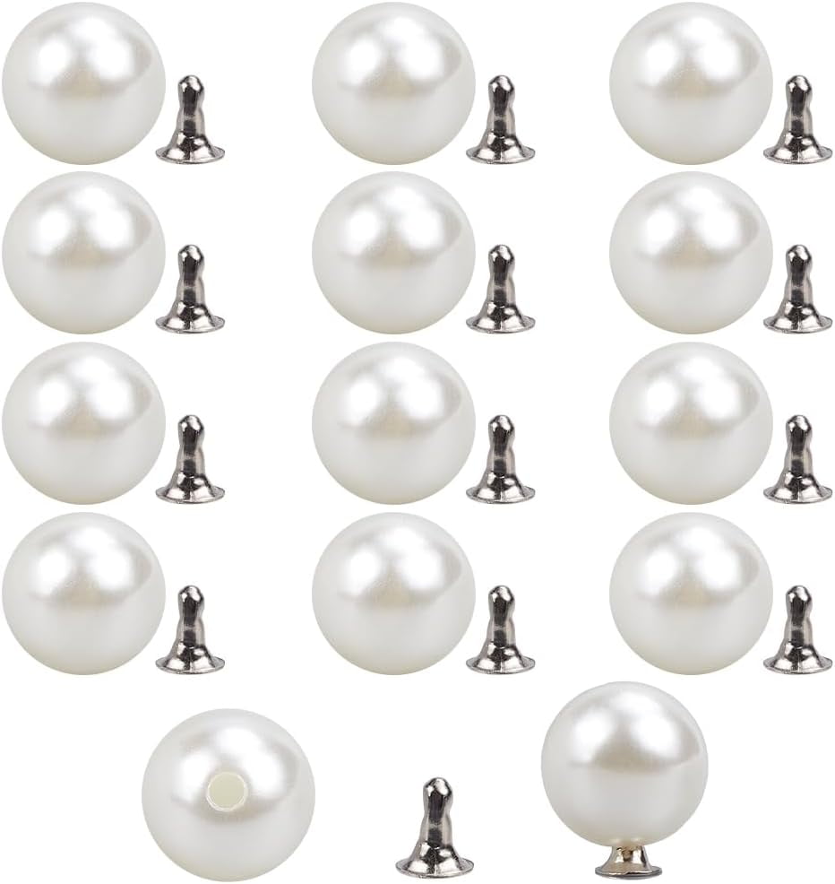 1 Box 150 Sets 10mm Pearl Snap Buttons No Sew Shirt Brooch Pins ...