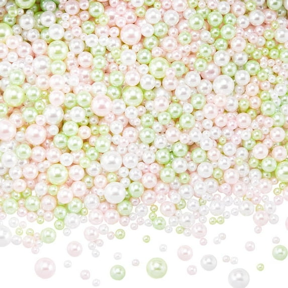 1 Box 1500Pcs Beads No Holes Mixed Size Round Beads Bulk Pink Green ...