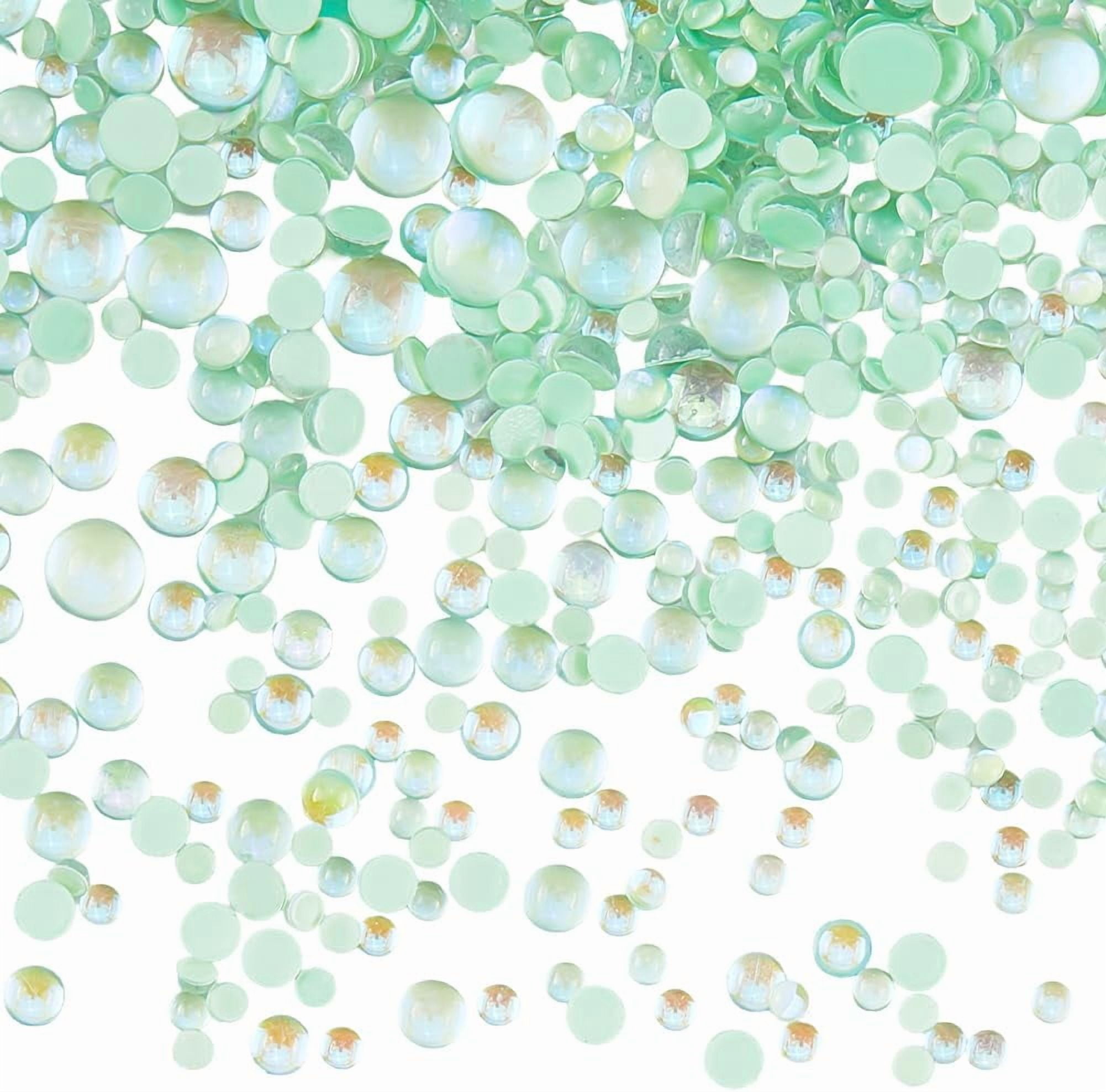 1 Box 1500Pcs Green Flatback Rhinestones Flat Back Pearl Gems Bulk ...