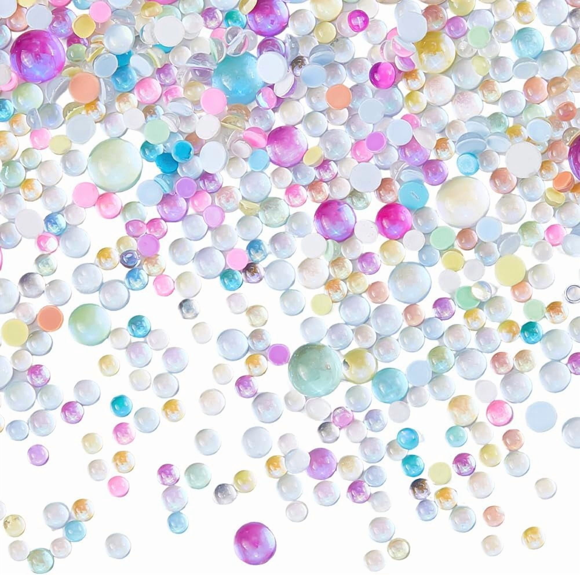 1 Box 1500pcs Half Pearls Colorful Flatback Glass Pearls Imitation Mini ...