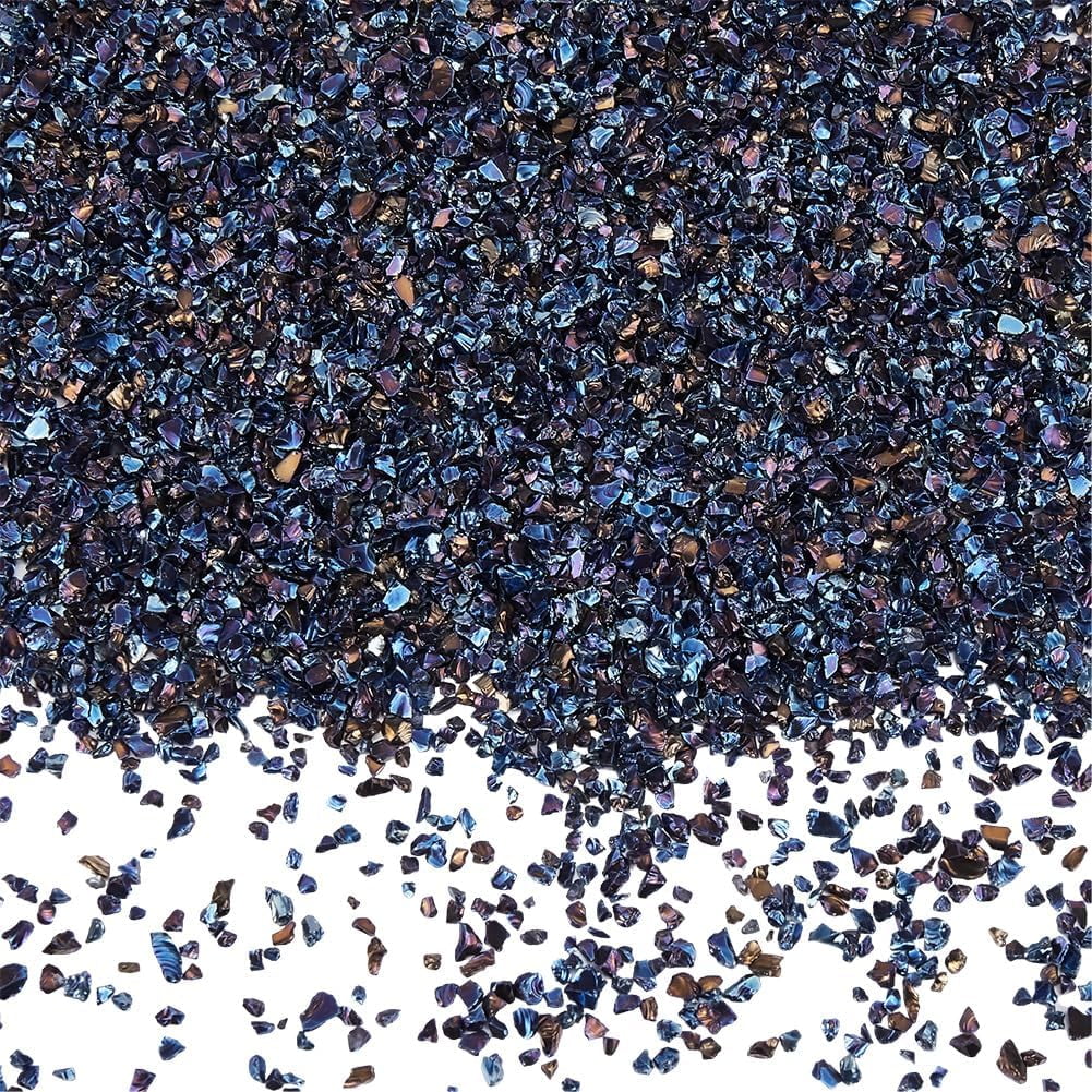 1 Box 150G Broken Glass Art Small Crushed Crystals Bulk Colorful Blue ...