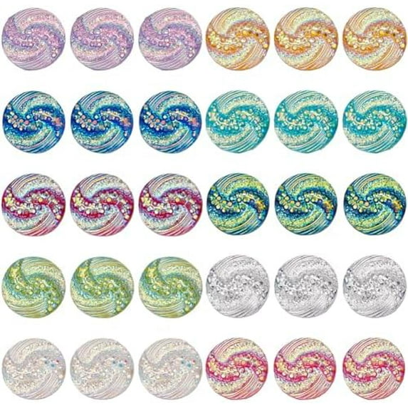 1 Box 150PCS 12mm Round Flat Back Cabochons Resin Dome Cabochons Faux ...