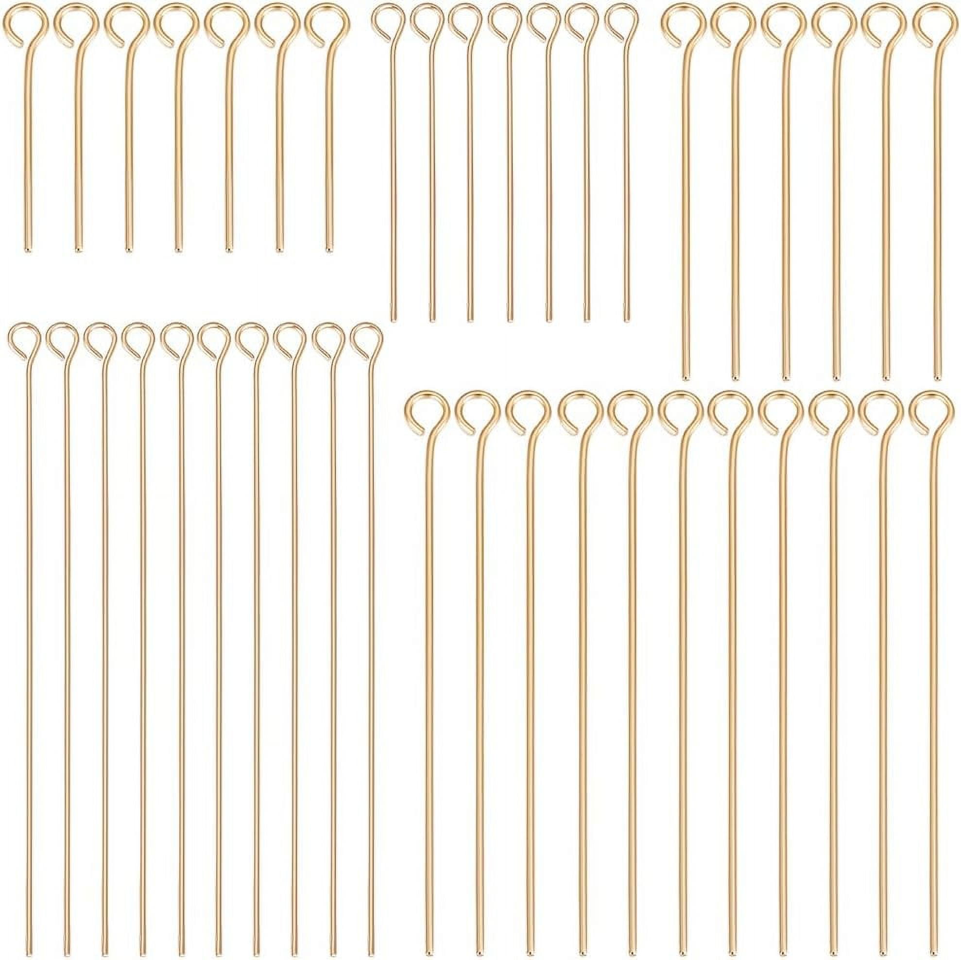1 Box 150Pcs Ball Head Pins 18K Gold Plated Brass 5 size Jewelry Pins Bendable Headpin for DIY ...