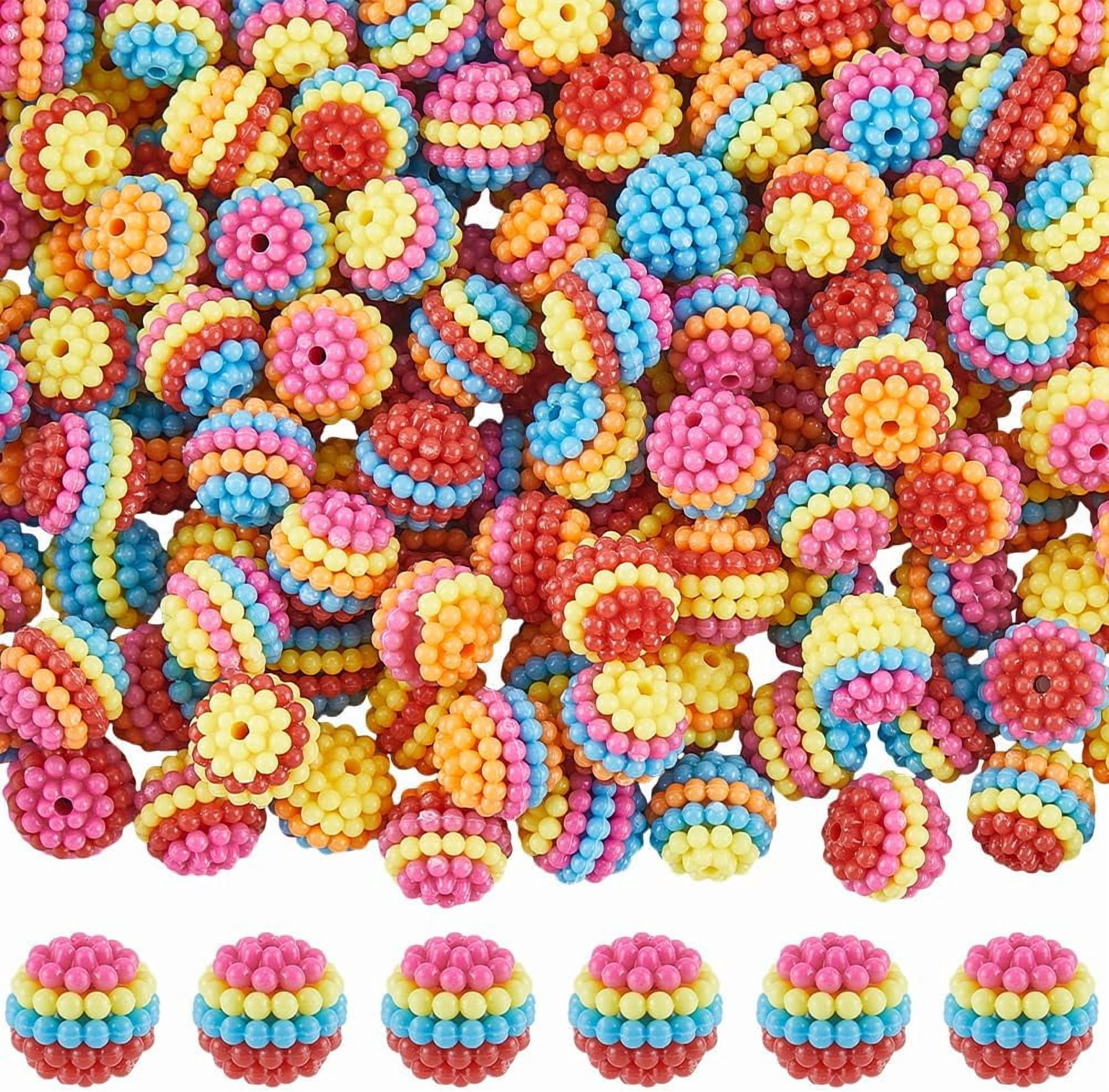 1 Box 150Pcs Bubblegum Beads Bulk 12mm Round Beads Acrylic Rainbow ...