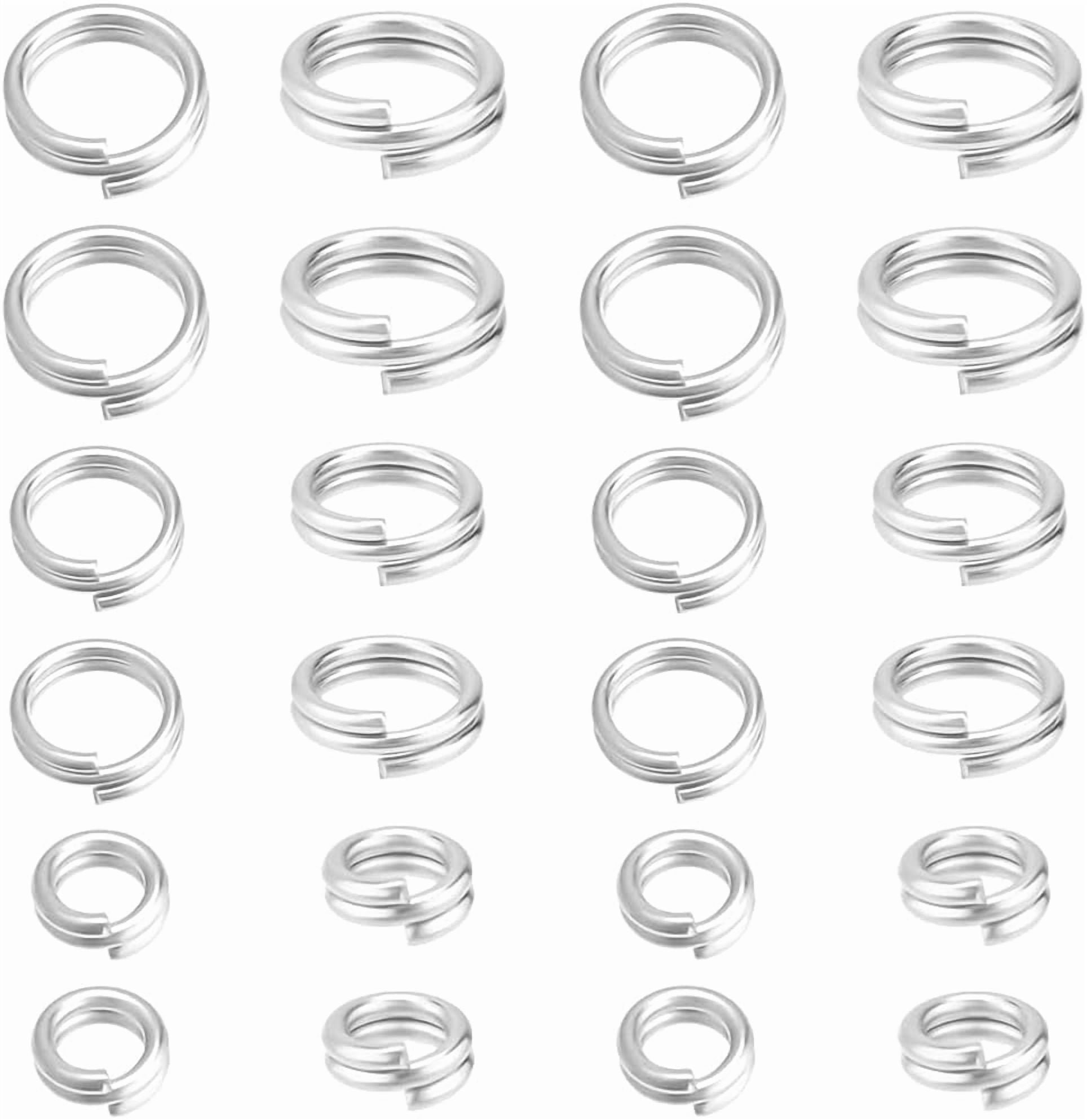 1 Box 150Pcs Double Loop Jump Rings 925 Sterling Silver Plated 4/5/6mm ...