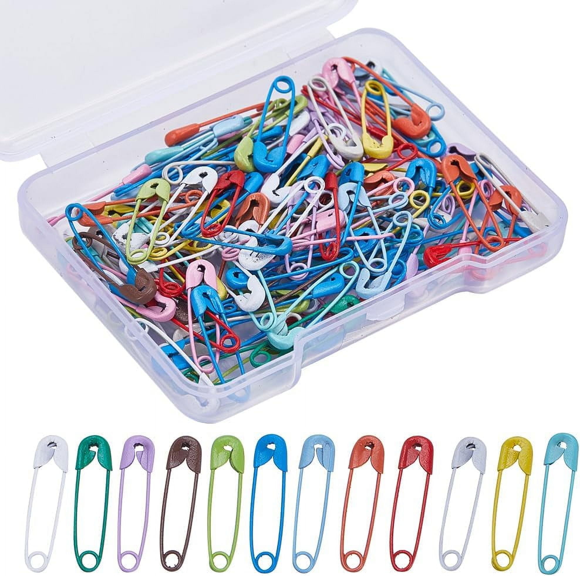 1 Box 150Pcs Safety Pins Small 19mm Colorful Mini Metal Fastening Pin ...