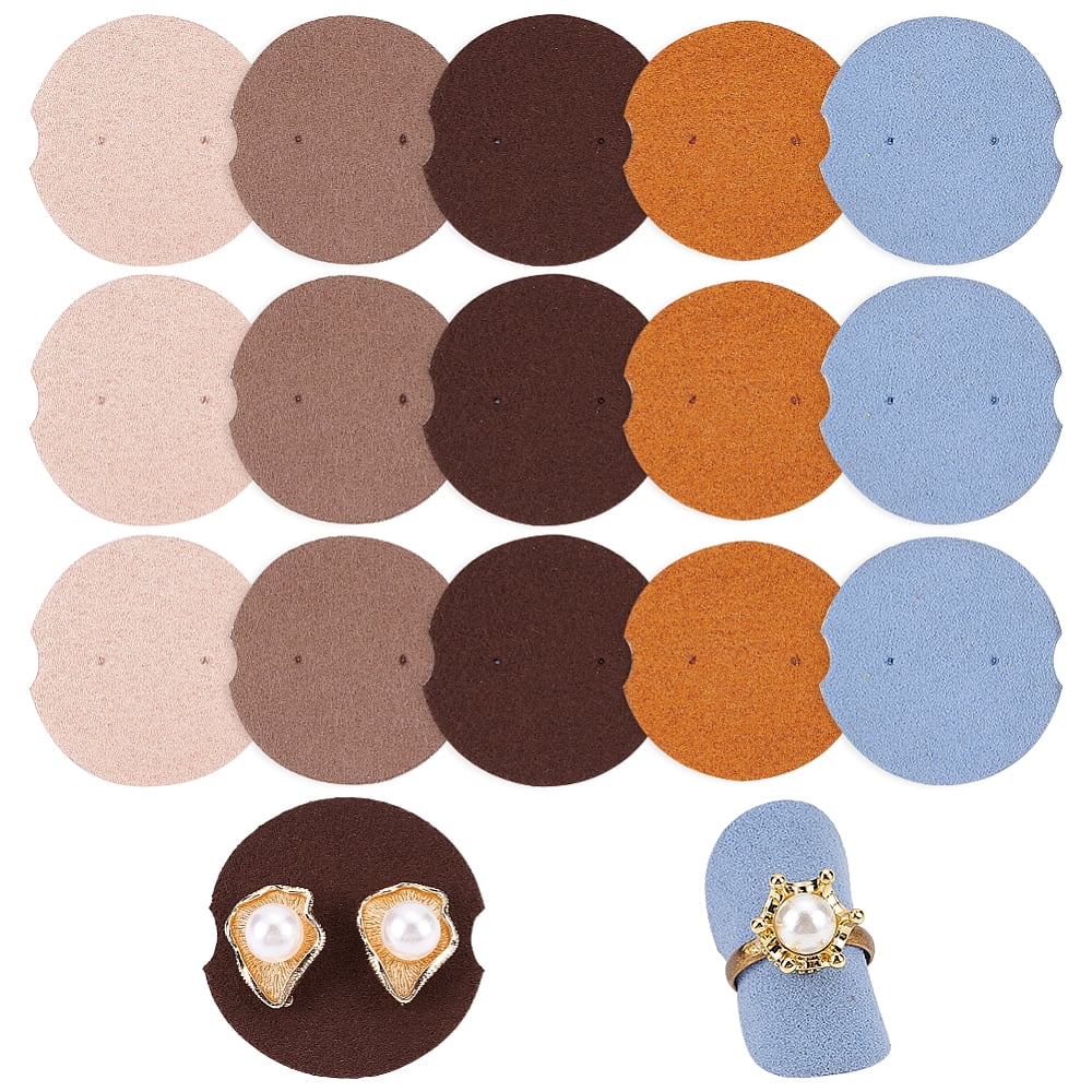 1 Box 15Pcs 5 Colors Microfiber Single Pair Earring Stud Display Dot ...
